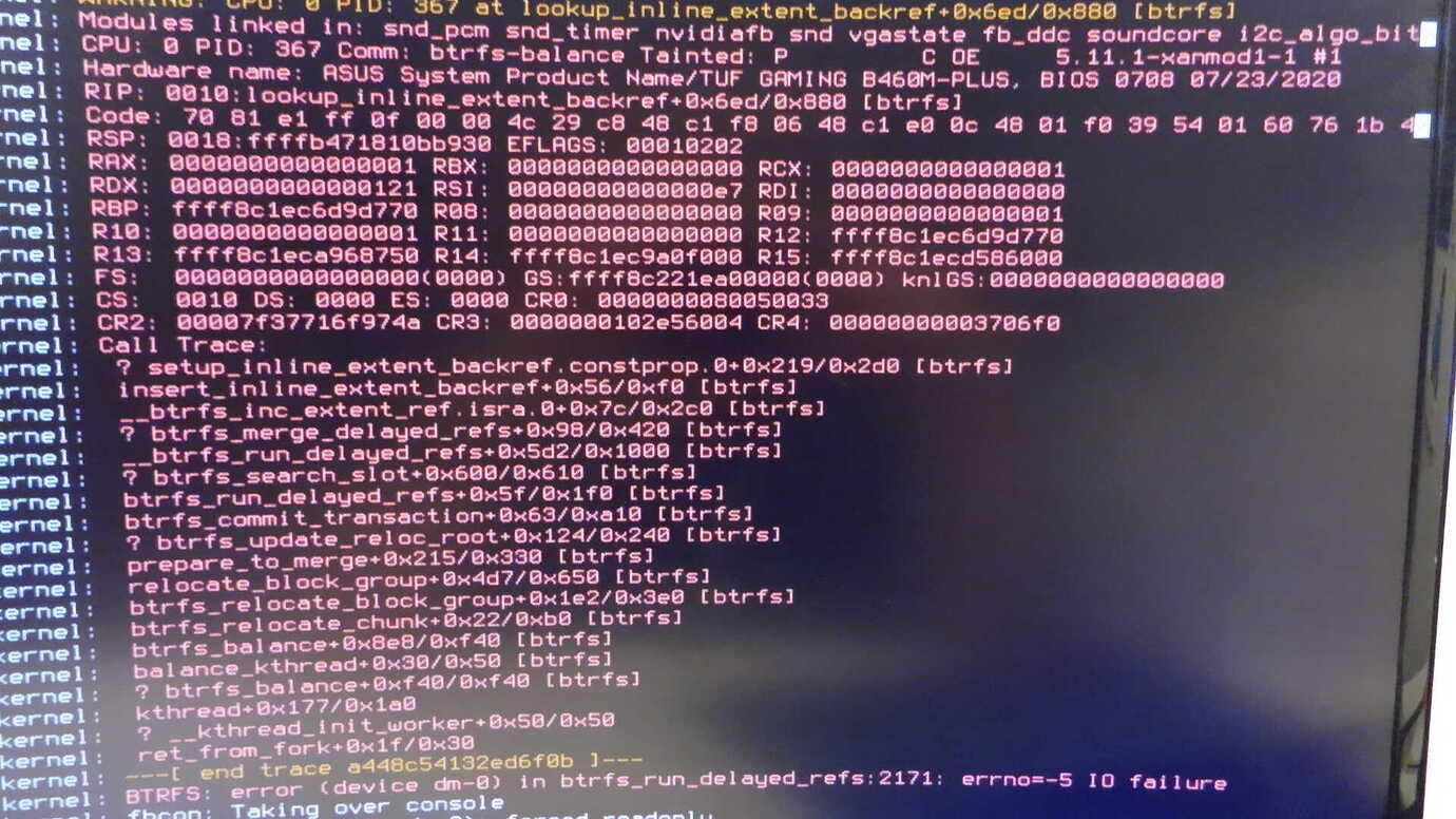 BTRFS error : system boot in emergency mode - Newbies - Garuda Linux Forum