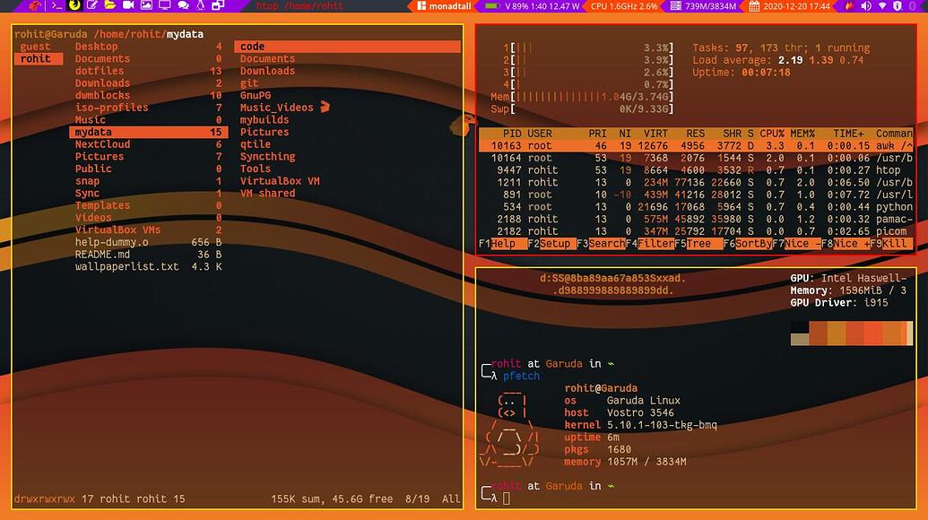 Garuda Qtile First Look - Showcase - Garuda Linux Forum