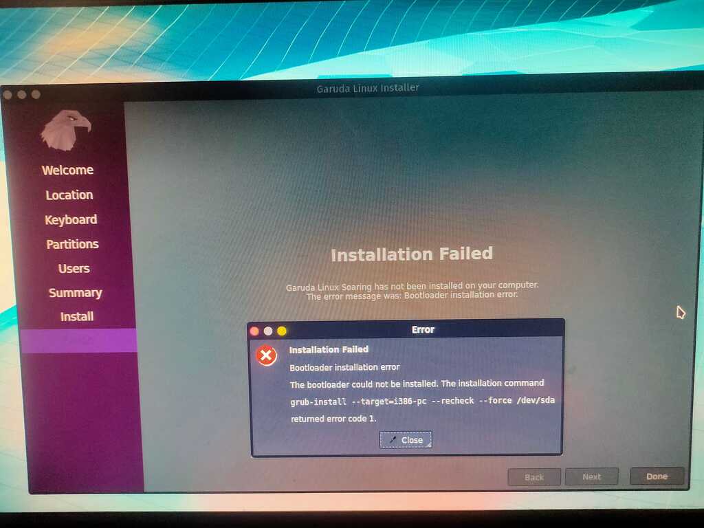 Bootloader installation failed for some reason - Unsupported Software (AUR & Other) - Garuda ...