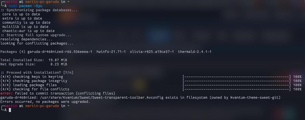 Latest garuda update clash with kvantum-theme-sweet-git - Issues ...