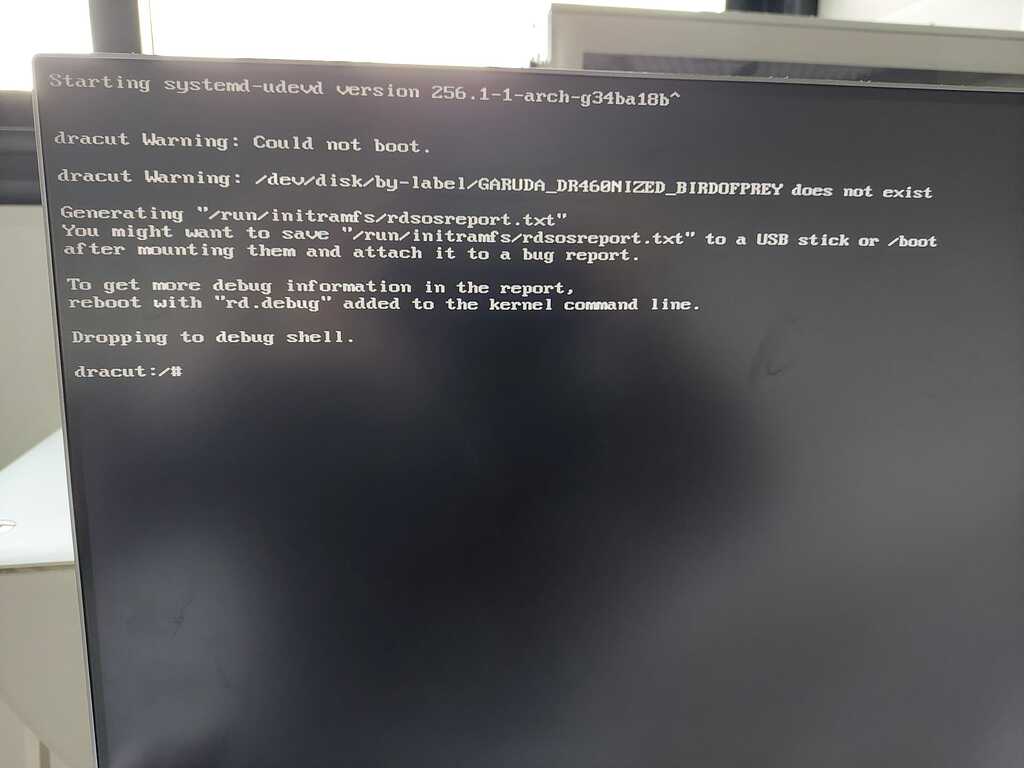 Dracut warning: garuda_dr460nized_birdofprey does not exist - Garuda Installer Images - Garuda ...