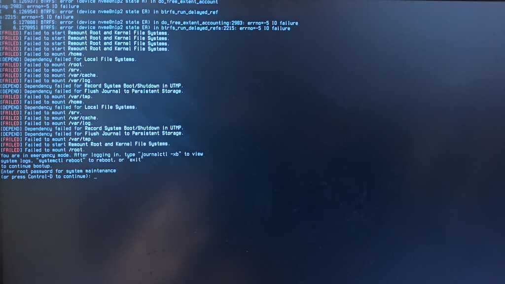 Stuck in emergency mode - Issues & Assistance - Garuda Linux Forum