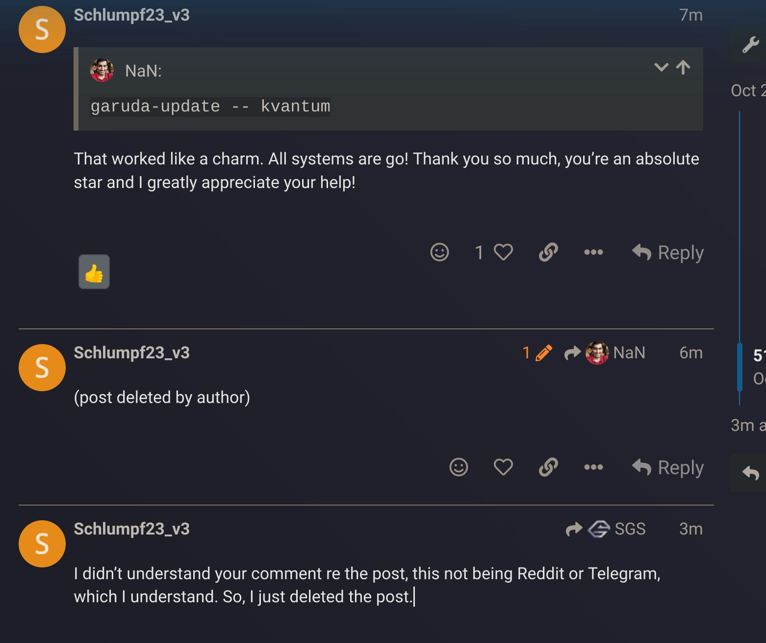 Update conflicts due to Garuda programs requiring KDE programs, but the modules dont exist ...