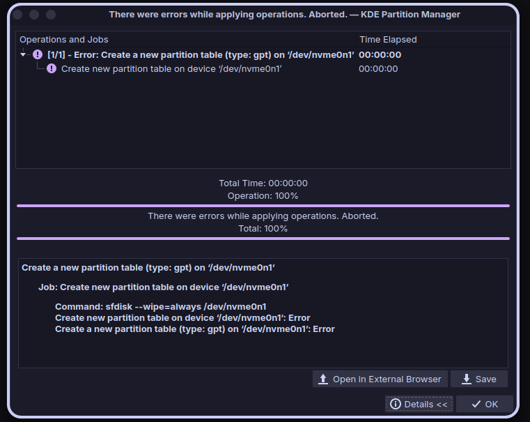 Failed Installation of Garuda Mokka to NVME M.2 Drive: Cannot Create ...