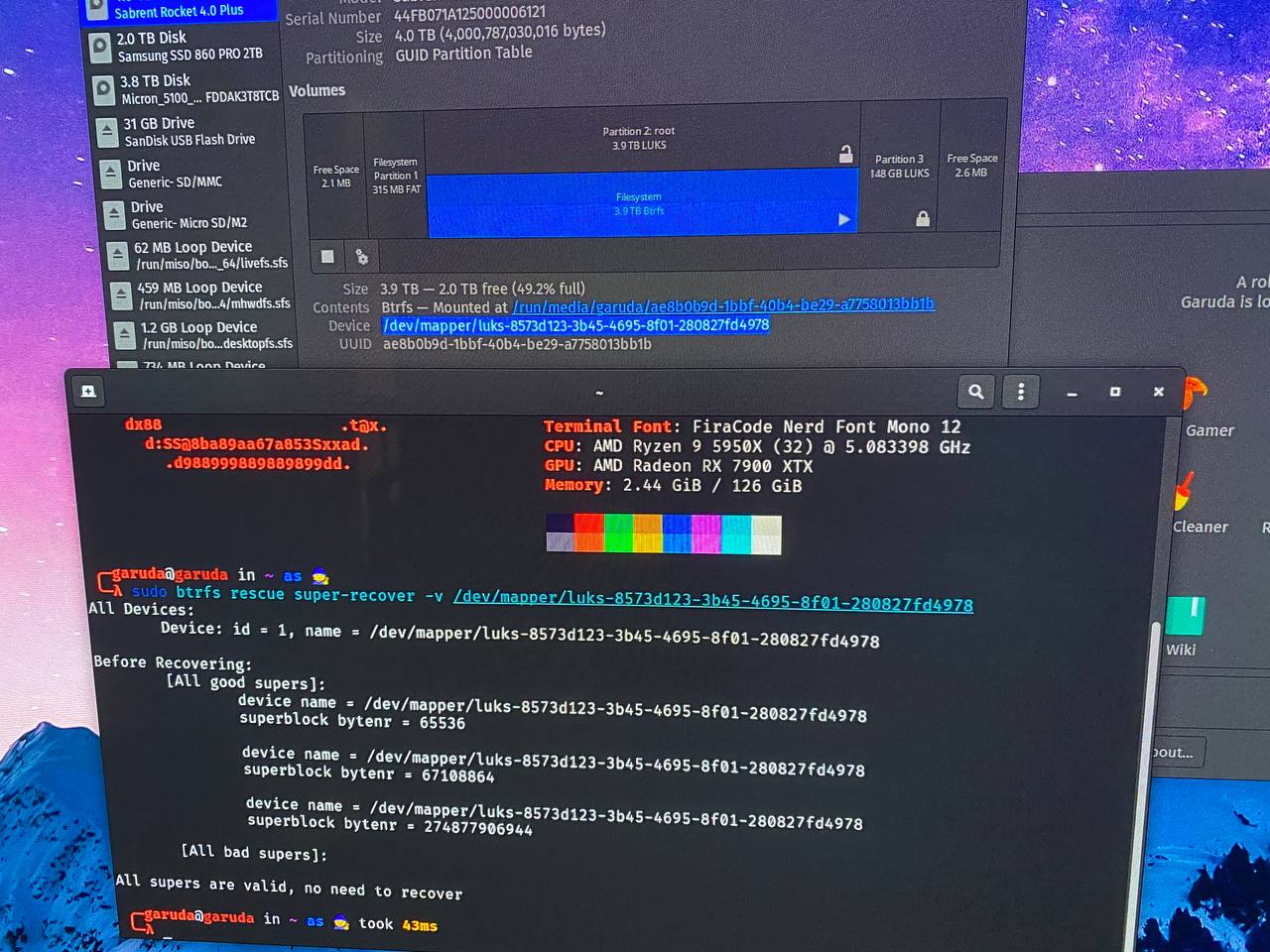 Btrfs error between boot and login - Issues & Assistance - Garuda Linux Forum
