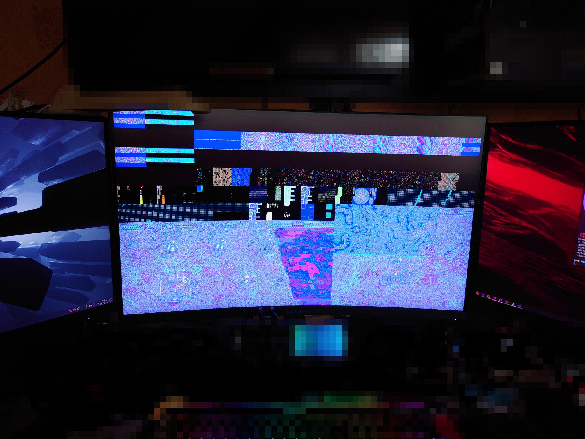 computer screen glitching black