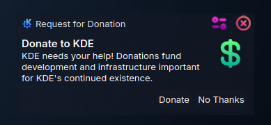 Anyone else getting KDE ads/requests for donations? - Garuda Community ...